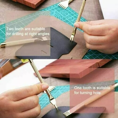 Leather Hole Punches Craft Tool 1/2/4/6 Prong DIY Diamond Lacing ...