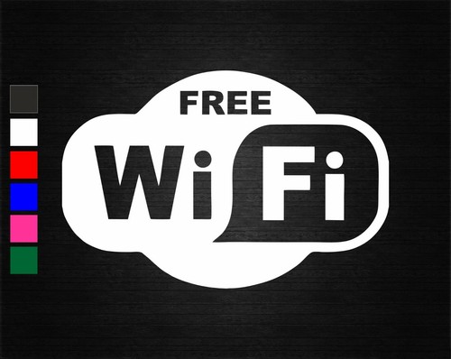 Free Wifi Sign Sticker Window Vinyl Decal - Cafe Bar Pub Coffee Shop ...