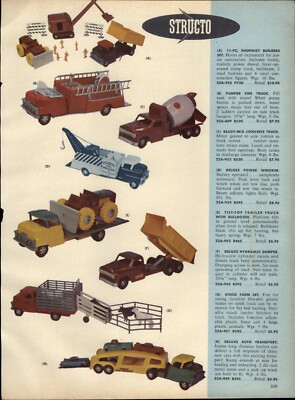 1960 PAPER AD COLOR Structo Highway Builder Truck Yvonne Doll Burpee ...
