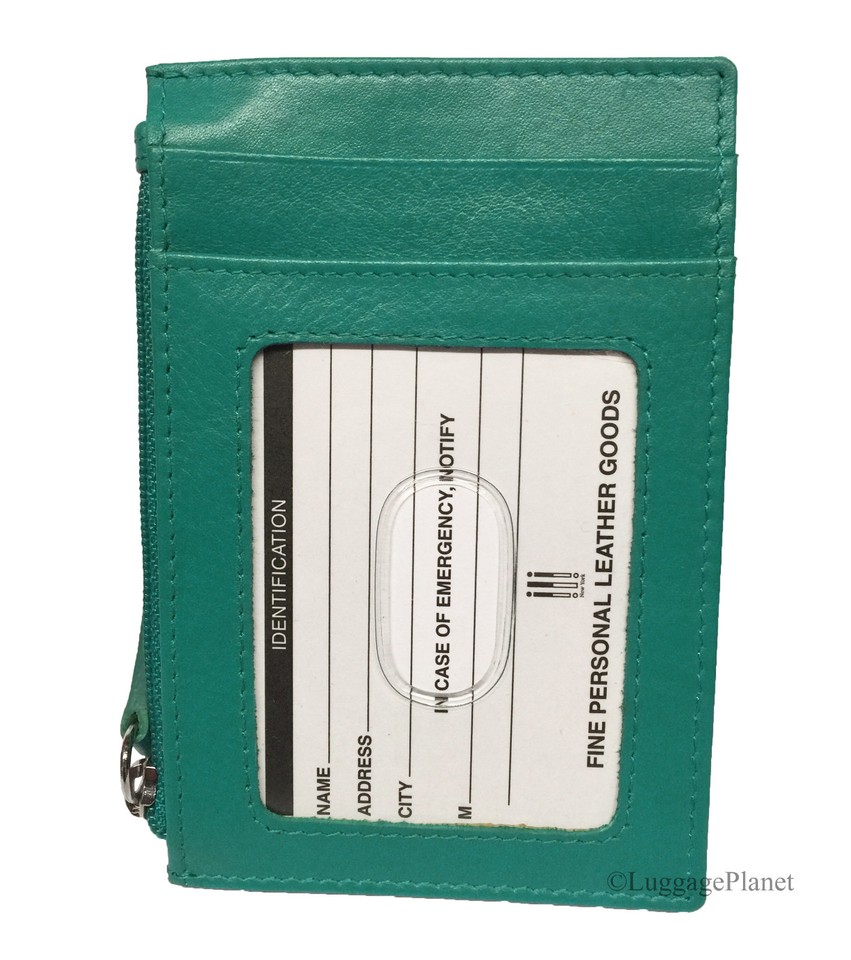 iLi Leather RFID Credit Card Stacker ID Wallet w/ Zip Pocket 7416 | eBay