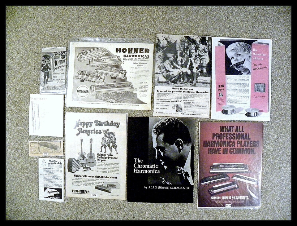 (PLEASE SEE ALL PICTURES), 75 VINTAGE 1920'S-70'S ORIGINAL HARMONICA ...