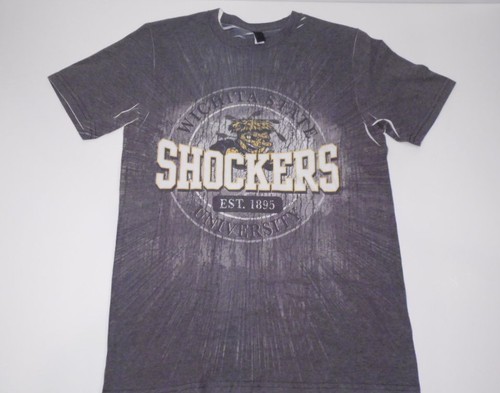 WICHITA STATE UNIVERSITY SHOCKERS Logo NCAA WSU WuSHOCK Grey T-SHIRT ...