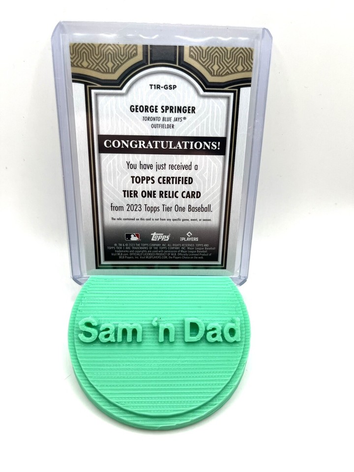 2023 Topps Tier One GEORGE SPRINGER Patch Relic /400 Toronto Blue Jays ...