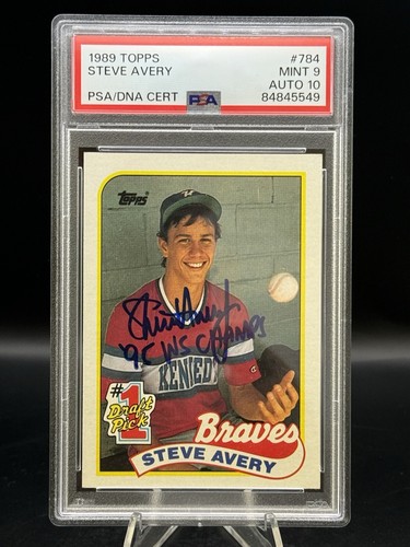 Steve Avery ‘89 Topps #784 Rookie PSA 9 Auto 10 ‘95 World Series Champs ...