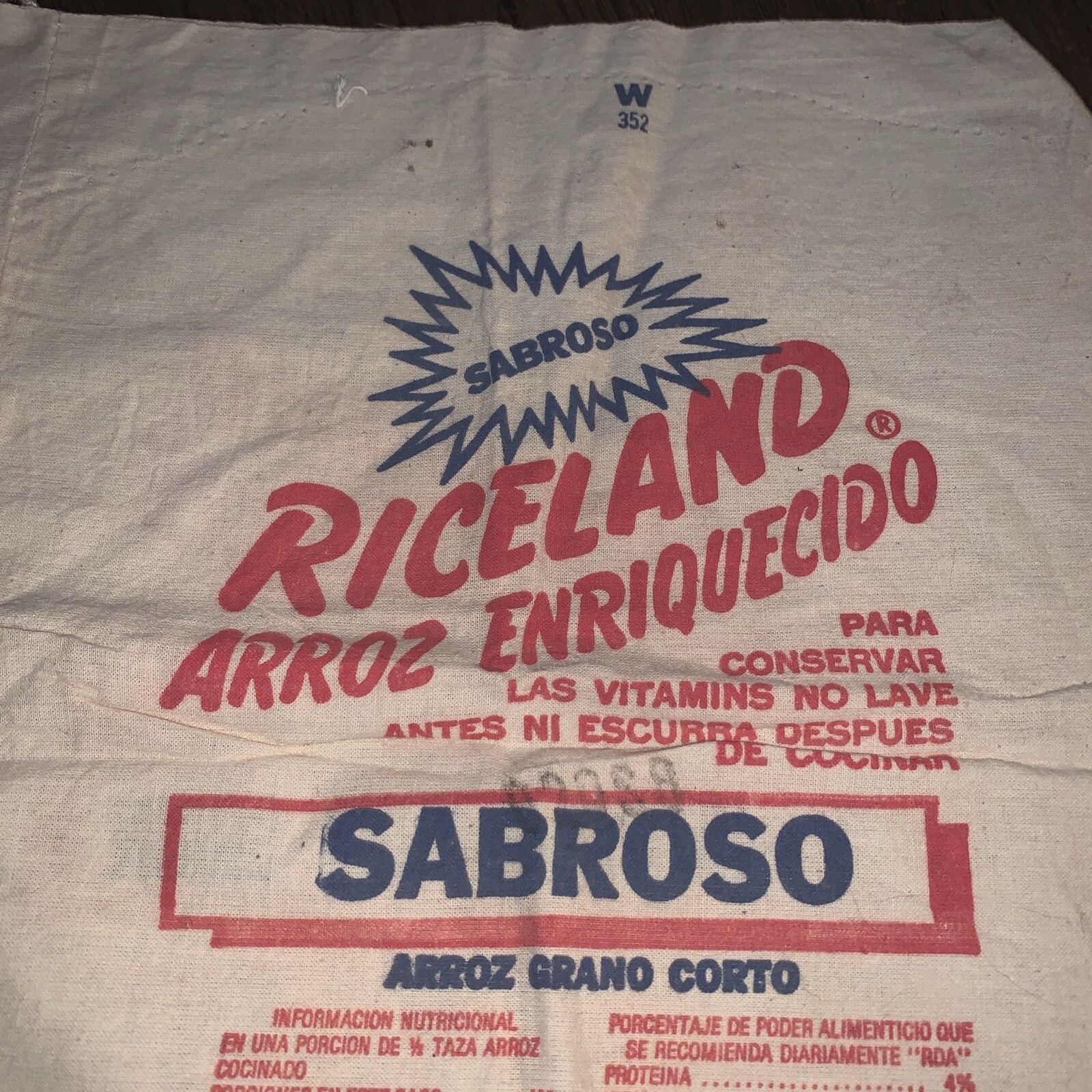 Sabroso Riceland Arroz Enriquecido Rice 25 Lb Cloth Bag | eBay