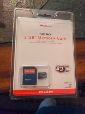 SanDisk 2 GB Verizon Memory Card with Full-Size Adapter SD & Micro SD ...