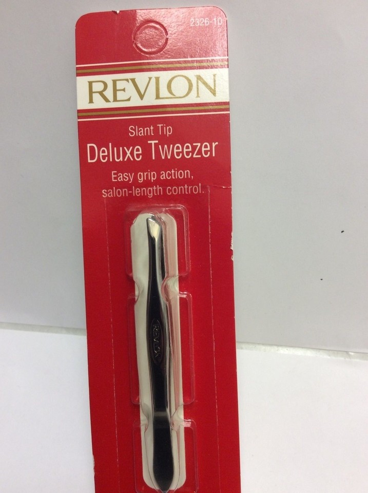 Revlon deluxe tweezer slant tip EASY GRIP ACTION TWEEZERS 2326-10 NEW ...