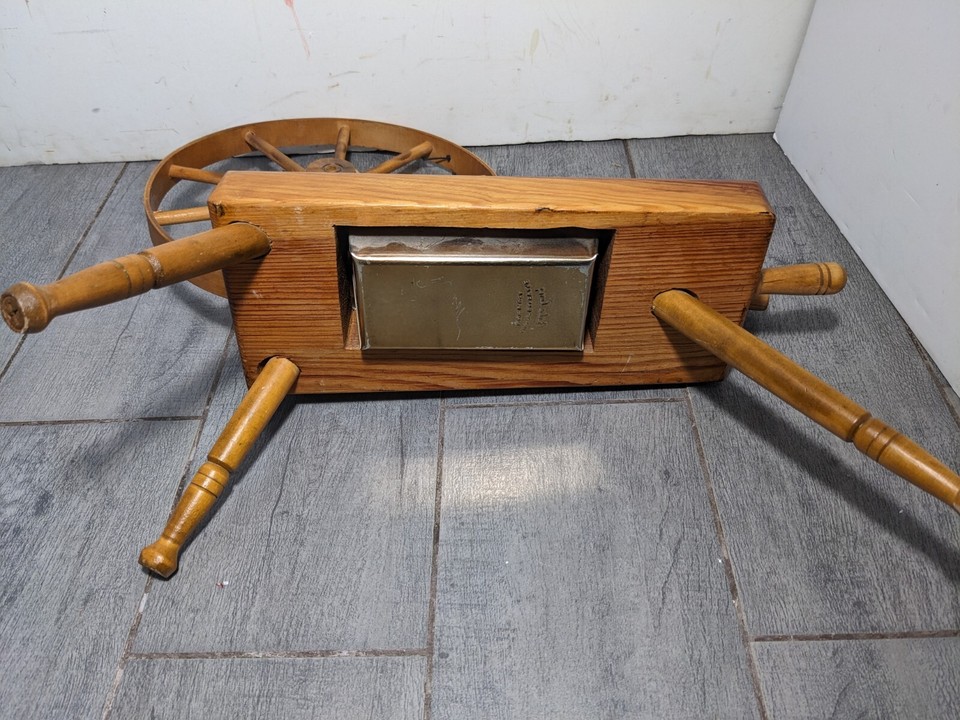Vintage Mini Tabletop Wood Spinning Wheel Planter - Rustic Primitive ...