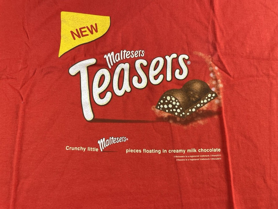 maltesers Teasers Promo T-shirt Size Large Red 2013 | eBay UK