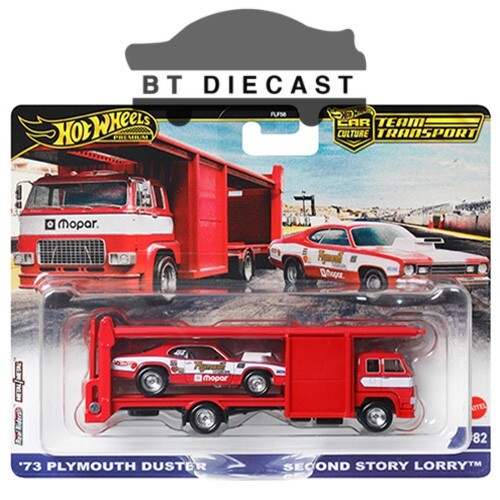 HOTWHEELS TEAM TRANSPORT 2025 1/64 73 PLYMOUTH DUSTER & SECOND STORY ...