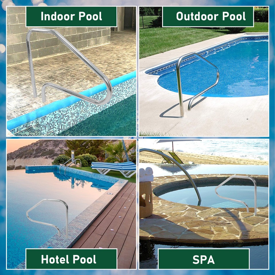 New Stainless Steel Swimming Pool Ladder Step Handrail In-Ground ...