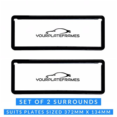 Number Plate Surrounds Frames Black Standard Pair Fits All Australian ...