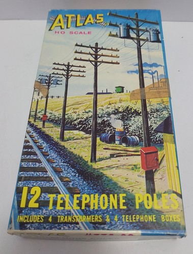 Atlas HO Scale box of 12 Telephone Poles Complete | eBay