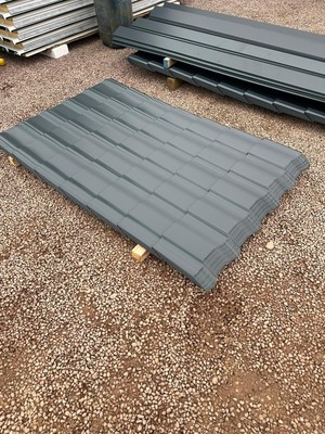 new plastic coated anthracite grey tile effect roofing sheets 6ft x 1.2 ...