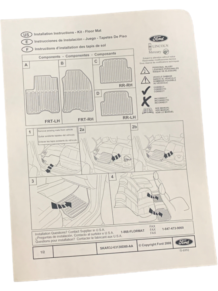 FORD KIT FLOOR CONTOUR MAT CC3Z2813300BB NEW OEM CC3Z2813300BB | eBay
