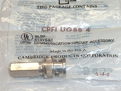 Cambridge CPFI-UG88-4 Connector RF // Connector BNC Twist-On For RG ...