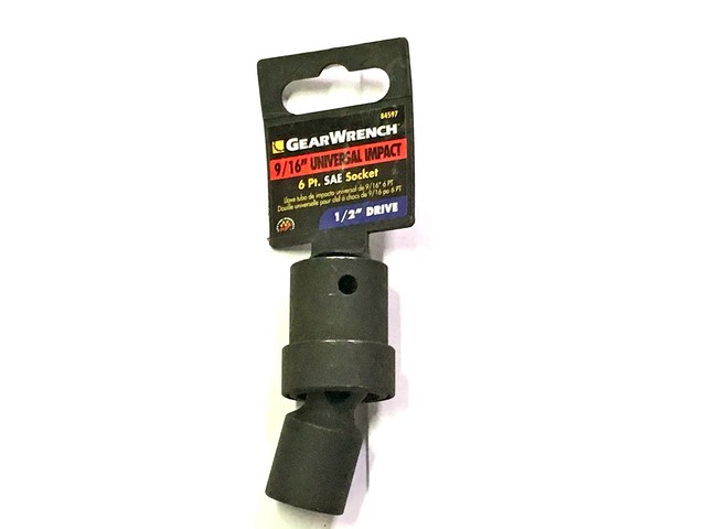 GearWrench 9/16" Universal Impact Socket SAE 1/2" Drive 6 Point 84597 ...