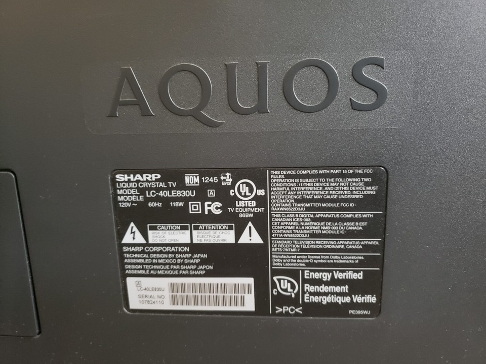 aquos sharp tv quattron lc-40le830u | eBay