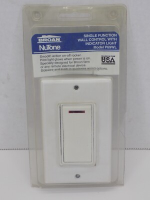 Broan NuTone P69WL Single Function Lighted Rocker Switch White - OEM ...