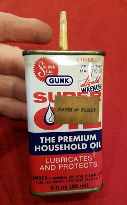 GUNK SUPER OIL SOLDER SEAL LIQUID WRENCH Advertising Can (EMPTY) - ms ...