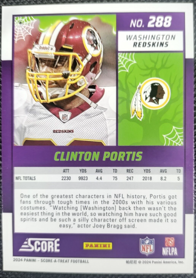 Clinton Portis 2024 Panini Score-A-Treat Green Bats #288 Washington ...