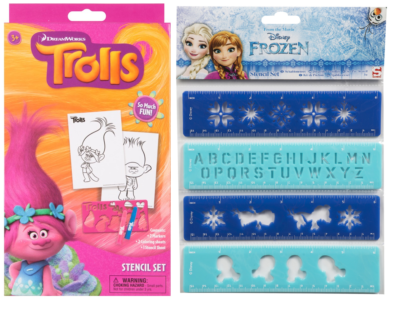 Kids Stencils Set 5pcs Trolls,Frozen 4Pcs Creative Toy Girls Xmas Gift ...