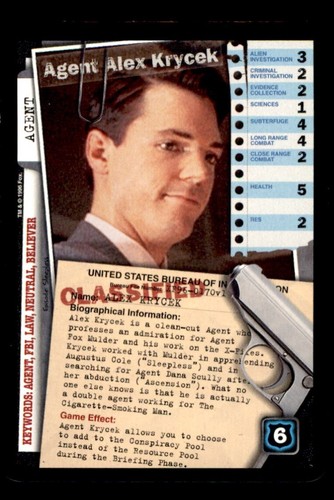 1996 The X-Files: CCG - Premiere - Agent Alex Krycek Ultra Rare Card *3 ...