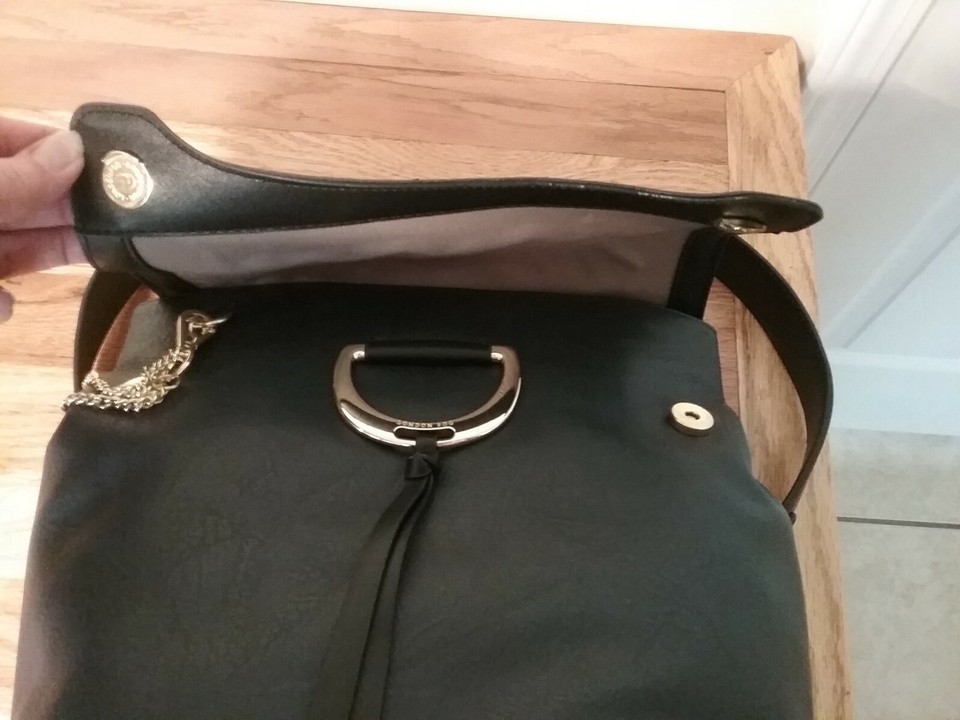 London Fog Stylish Faux Leather Backpack New $175 Navy/Black (CT012K ...