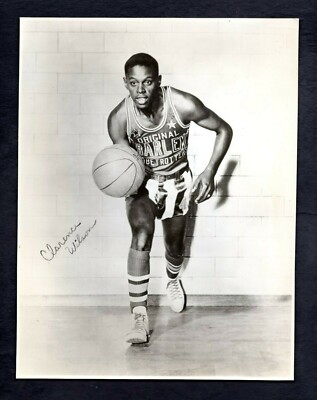 Clarence Cave Wilson SIGNED c. 1950's Harlem Globetrotters Press ...