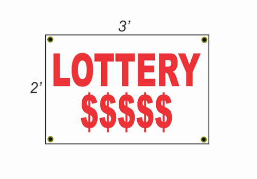 2x3 LOTTERY Red & White Banner Sign NEW Discount Size & Price FREE SHIP ...