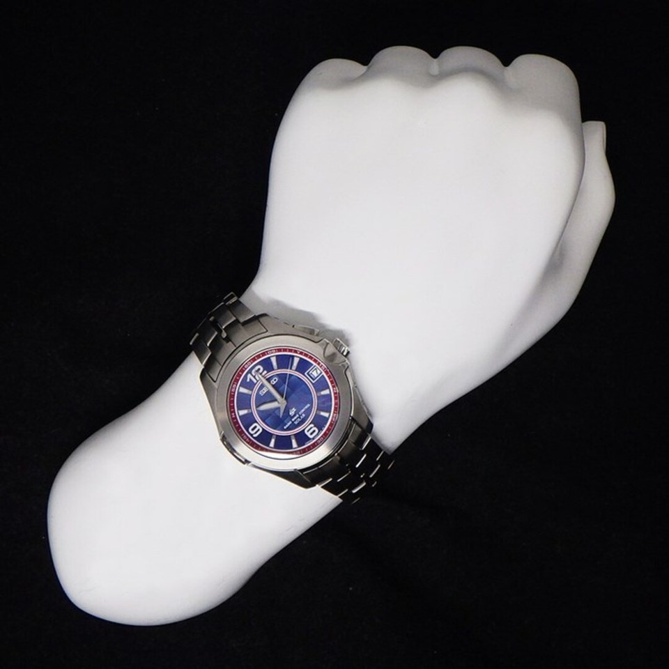 SEIKO Ignition SBHS013 Solar Watch Takuya Sato Limited 3000 Blue Red 40 ...