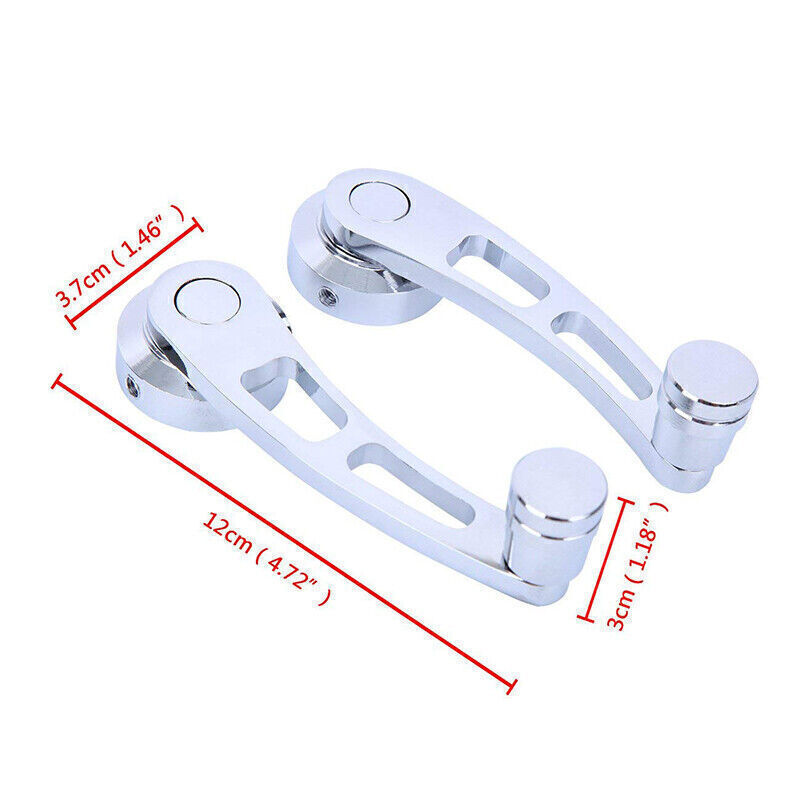 Set Window Winder Crank Manual Door Handle Knob Silver Billet Aluminum ...