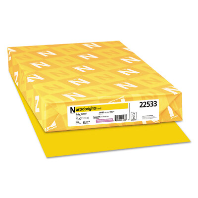 Neenah Paper Color Paper, 24 lb, 11 x 17, Solar Yellow, 500/Ream | eBay