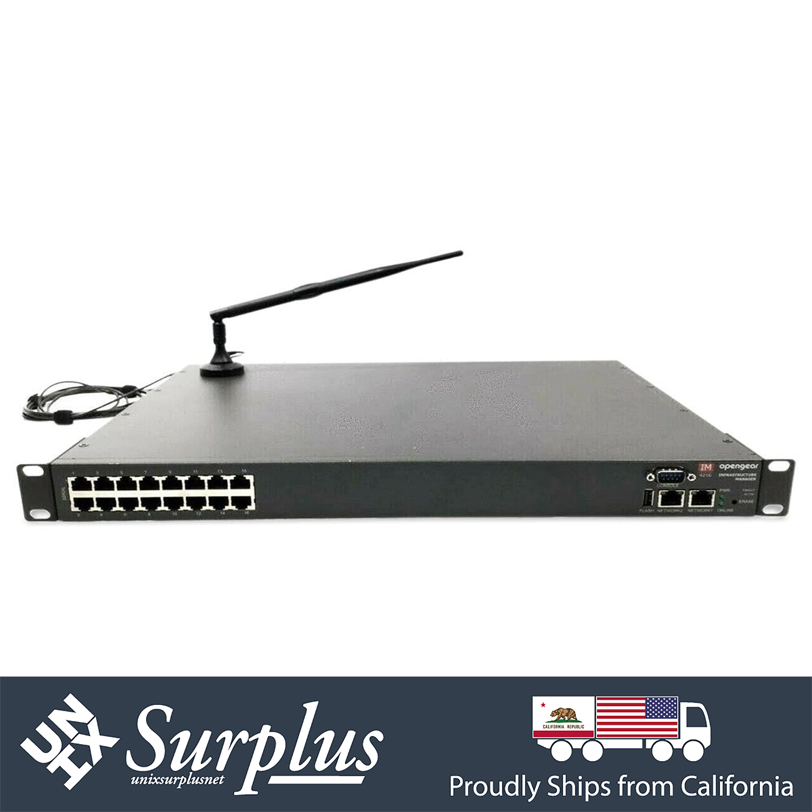 16 Port Serial Opengear IM4216-2-DAC-X2 Console GSM Modem Terminal ...
