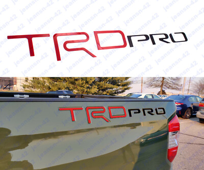 Red Black TRD Pro Raised Inserts Letters for 2014-2020 Toyota Tundra | eBay