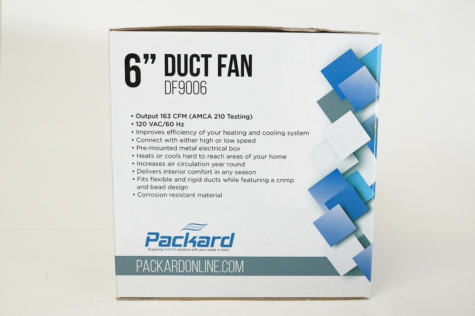 Packard DF9006 6" Inch Duct Fan Inline Blower Booster Exhaust Cooling ...