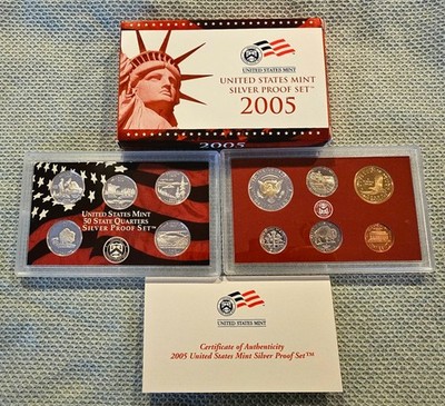 2005 United States Mint, Silver Proof Set | OGP | COA | 11 Coin Set ...