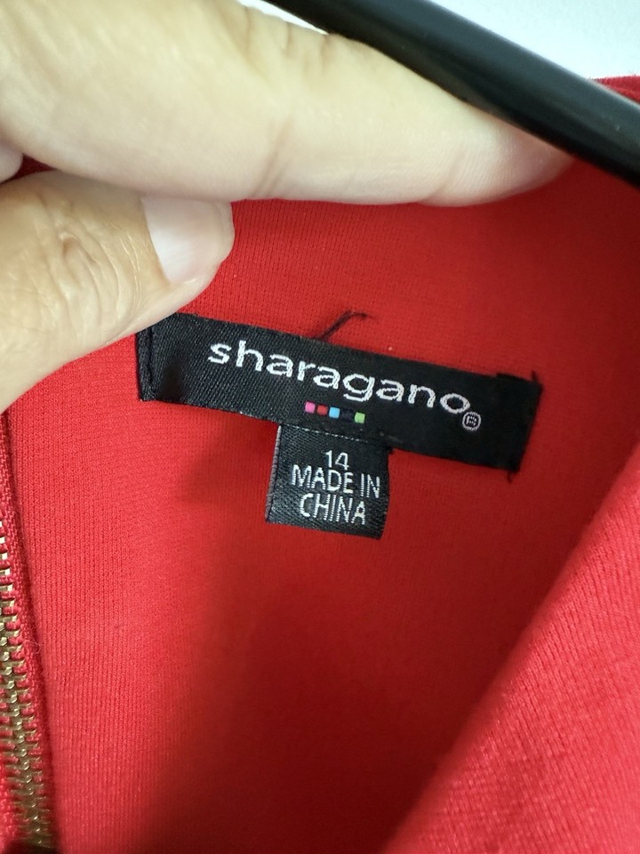 Sharagano Woman’s Red Sleeveless Dress Size 14 EC1 | eBay