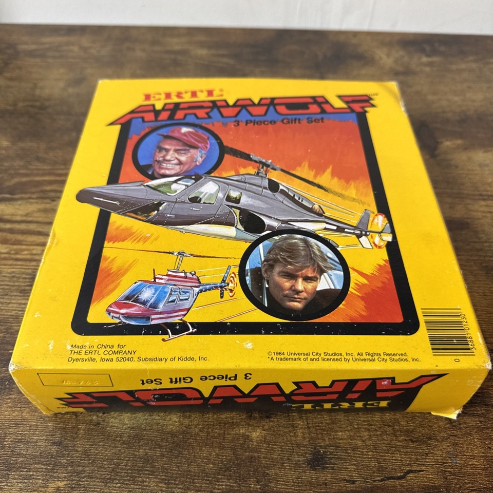 1984 Ertl AIRWOLF 3 Piece Gift Set #1230 Helicopters & Jeep New In Box | eBay
