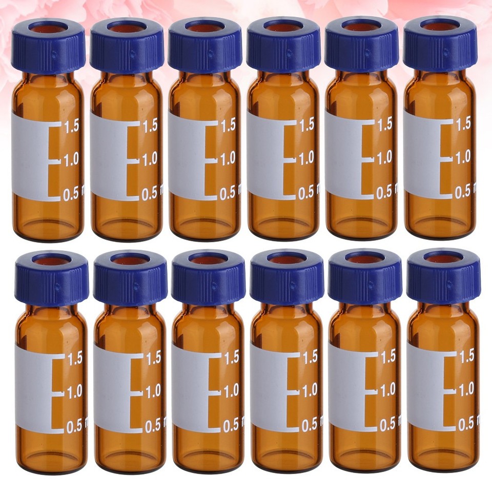 100 Pcs Amber Glass Storage Bottles Sampling Vials for Liquid Samples ...