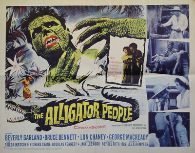 "THE ALLIGATOR PEOPLE" Affiche US originale 1959 Beverly GARLAND, Bruce ...