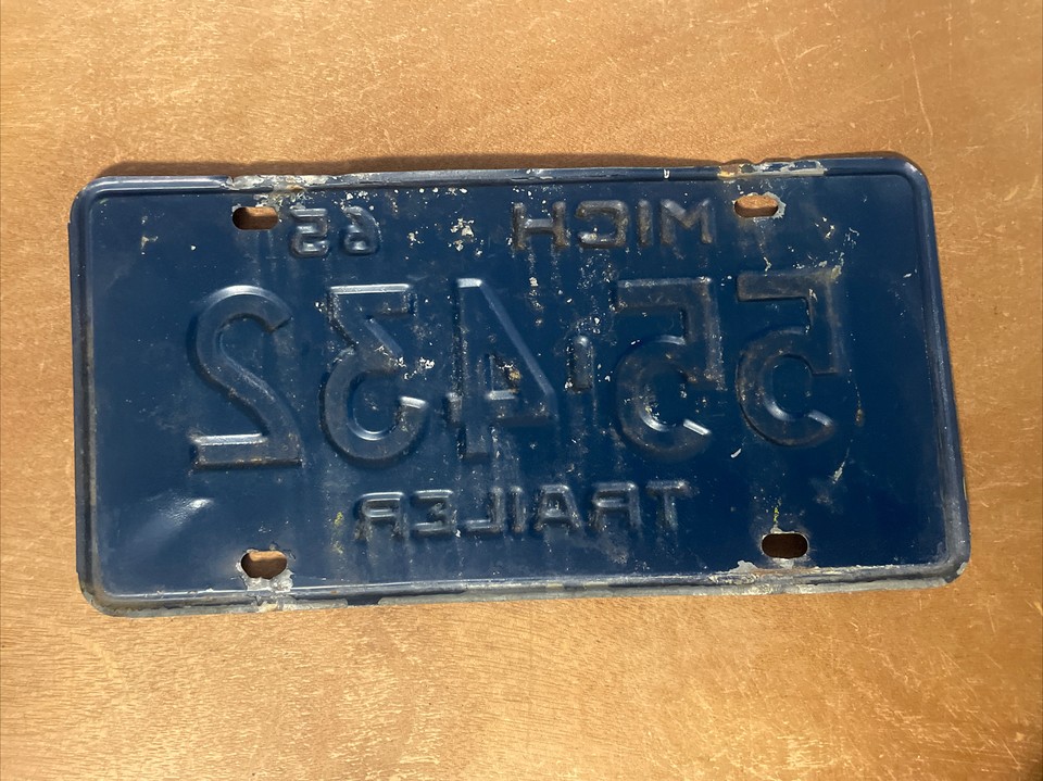 1965 Michigan License Plate Trailer # 55-432 | eBay