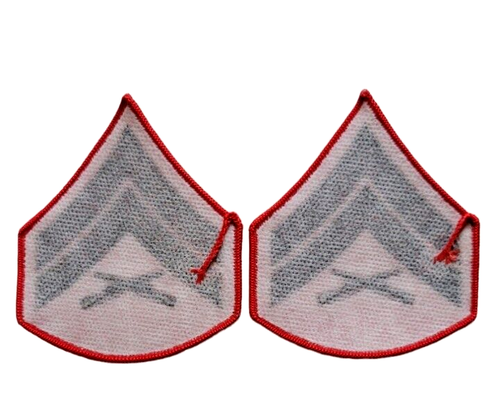 USMC Marine Corps Rank Chevron: Corporal New Embroidered Patches Set of ...