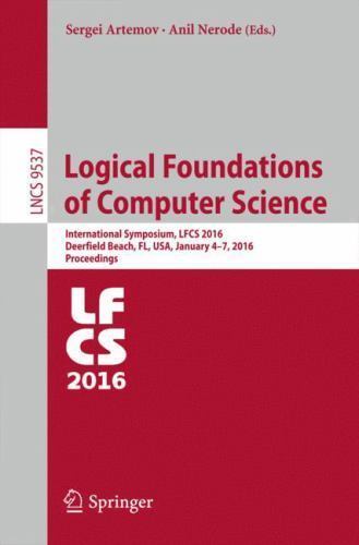Lecture Notes in Computer Science Ser.: Logical Foundations of Computer ...