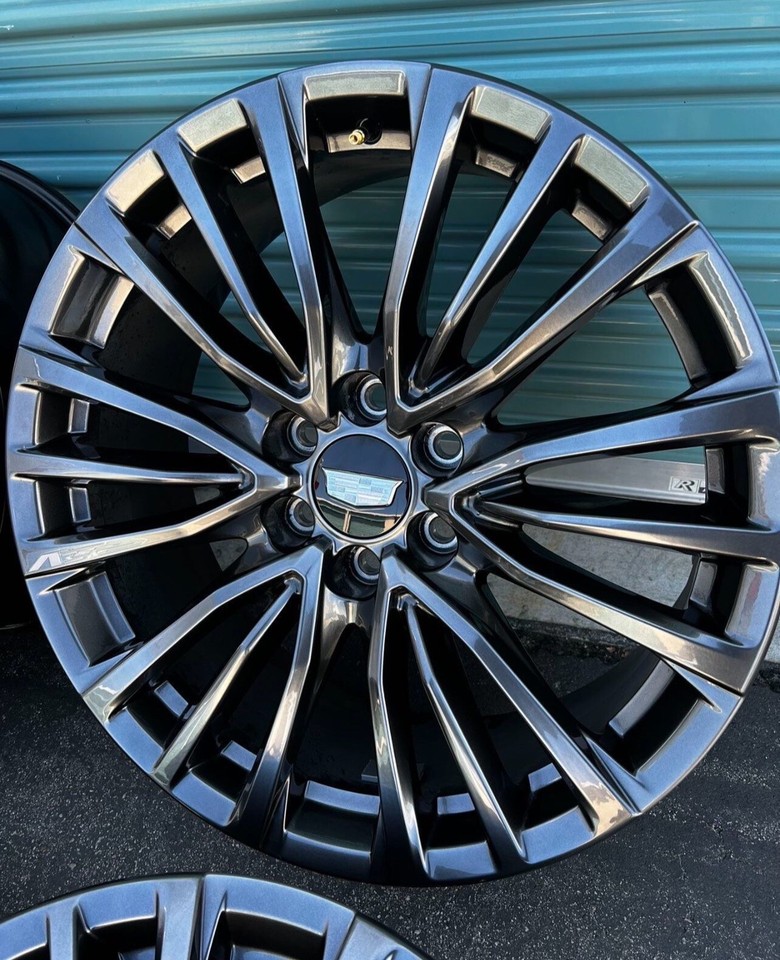 22 Cadillac Escalade V EscaladeV Factory OEM ORIGINAL Grey Wheels Rims ...