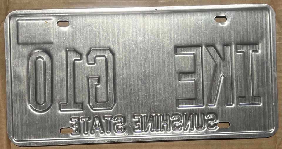 Florida License Plate Sunshine State IKE G10 Man Cave She Shed Crafts ...