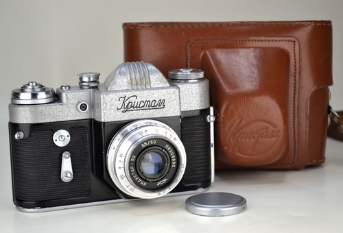 1962 SOVIET USSR "KRISTAL" SLR camera + Industar-50 lens, f3.5/50 M42 ...
