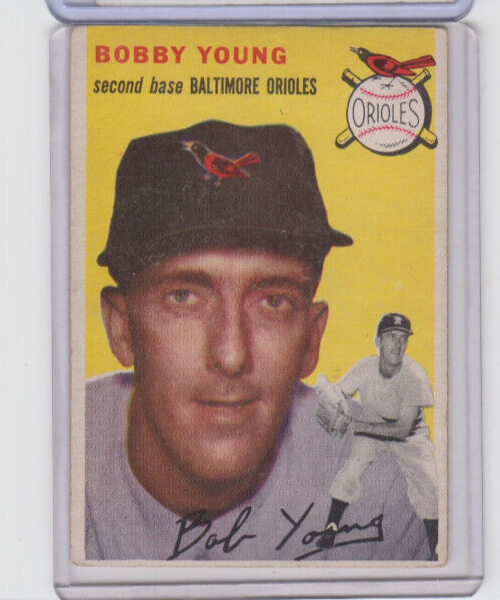 1954 Topps #8 Bobby Young Baltimore Orioles - VGEX to EX | eBay