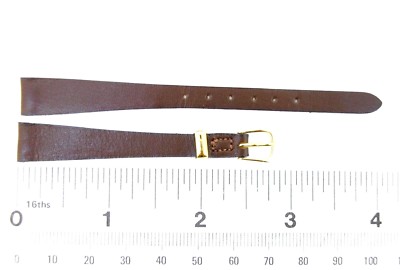 Watchband Mormac Gemex DELUXE CALF leather flat brown watch strap ...