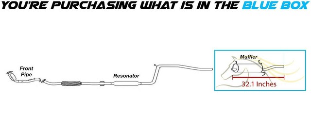 Stainless Steel Exhaust Muffler Tail Pipe Fits 1998-2002 Ford ESCORT ...